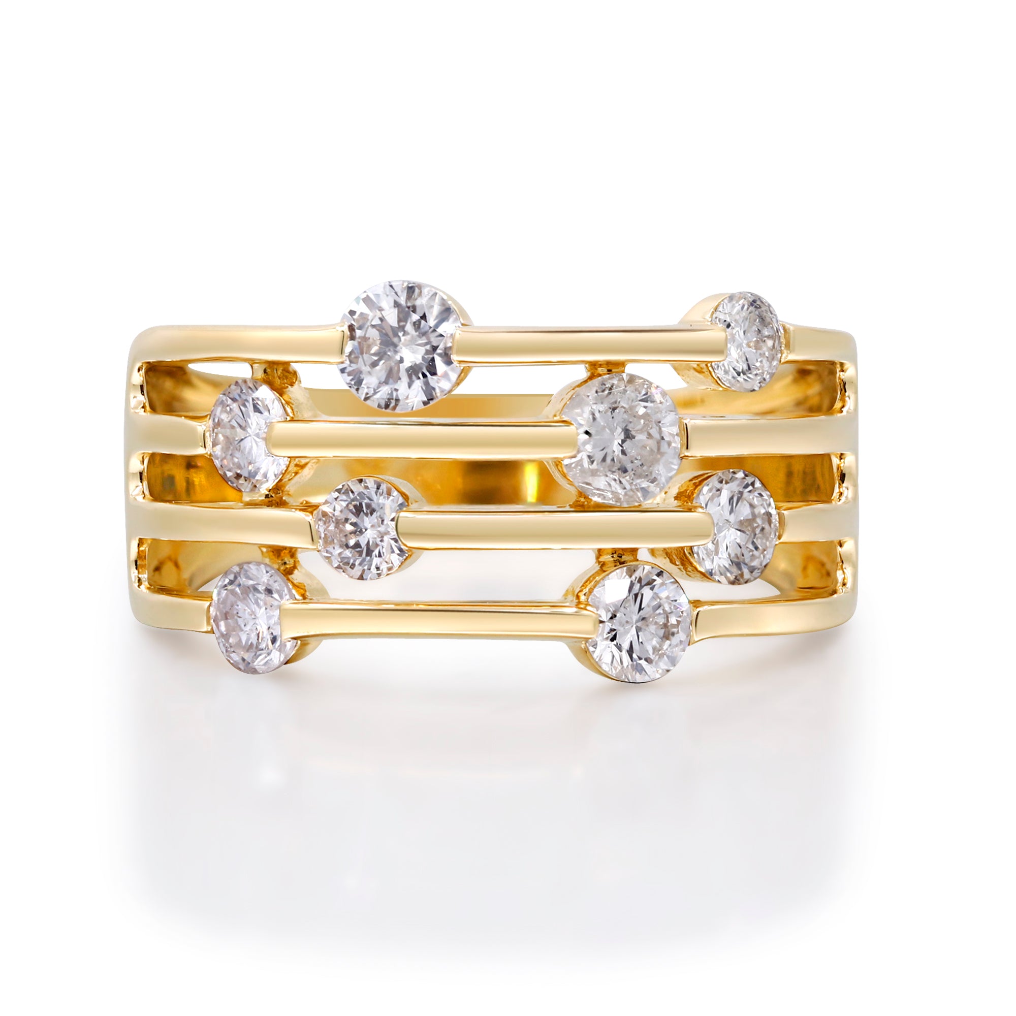 14K Yellow Gold Layered Diamond Ring – cirari