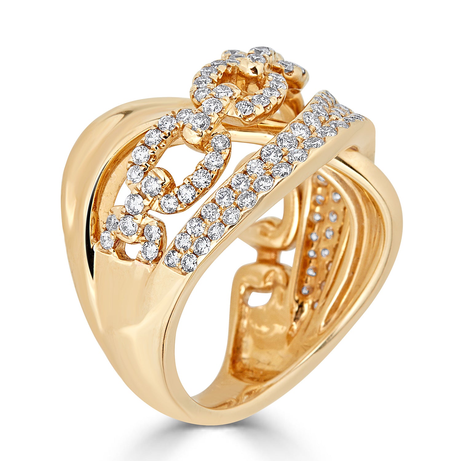14K Yellow Gold White Diamond Ring – cirari